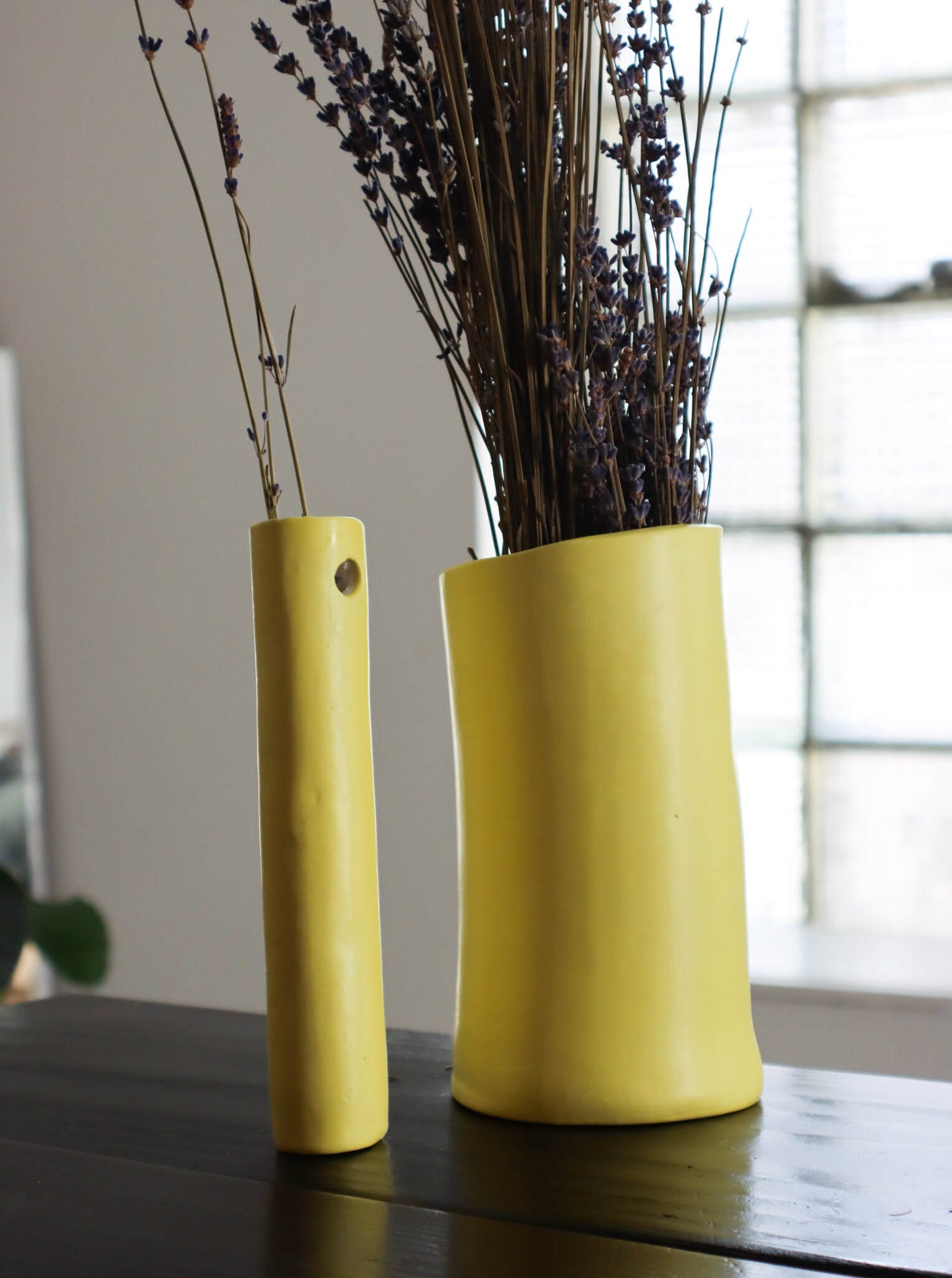 Yellow Ceramic Vases | Summerhouse Lavender Farm